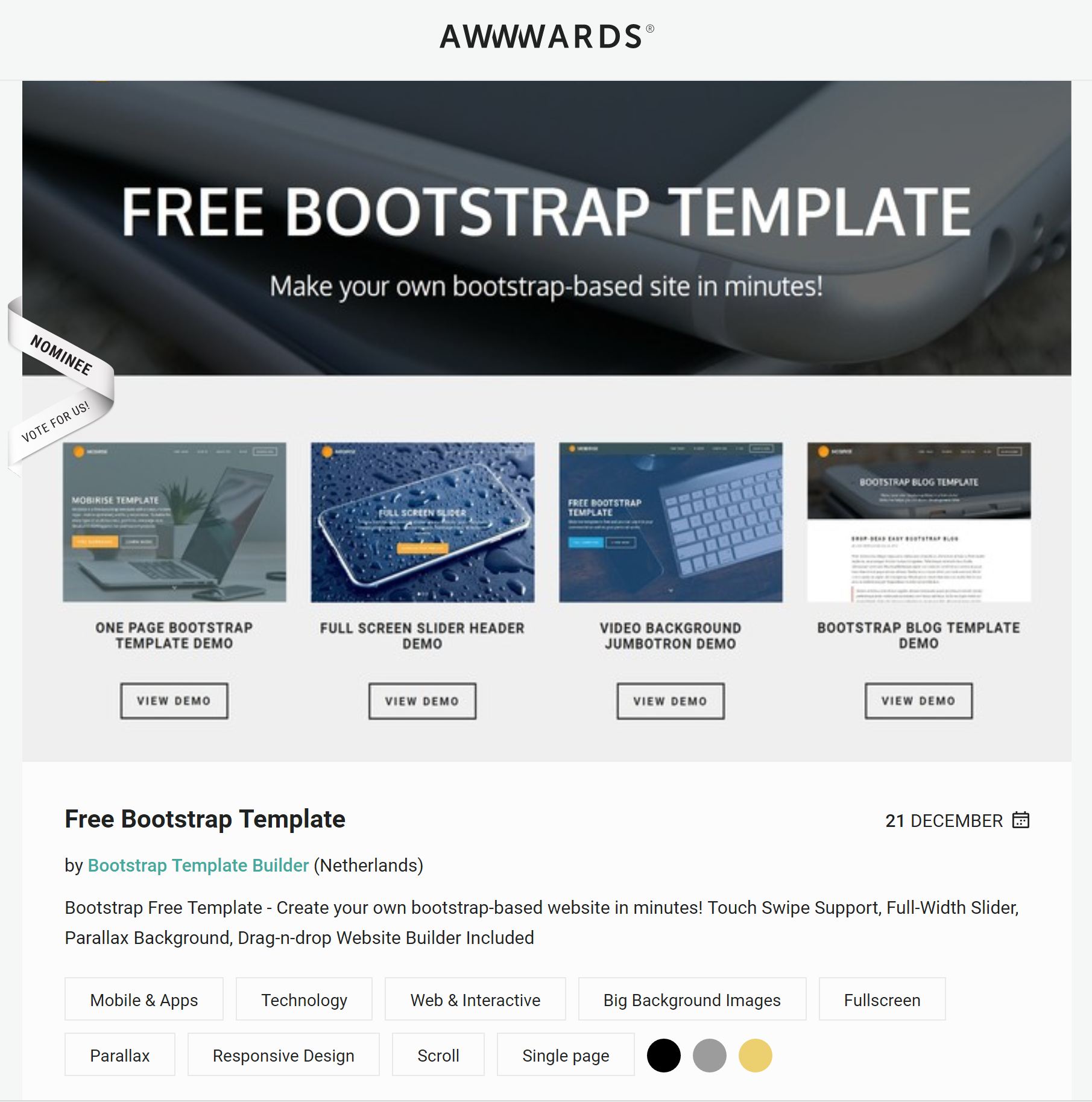 Get Scrolling Website Template PNG