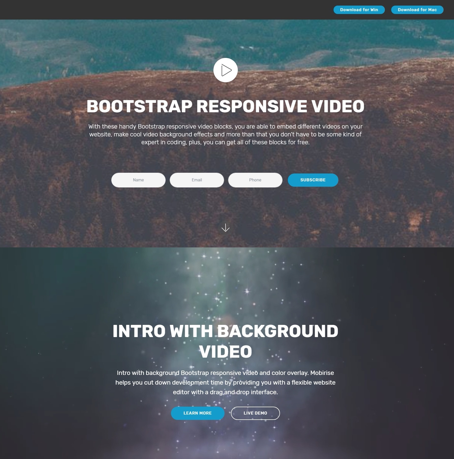 Creative And Beautiful HTML5 Bootstrap Modal Video Backgrounds And 